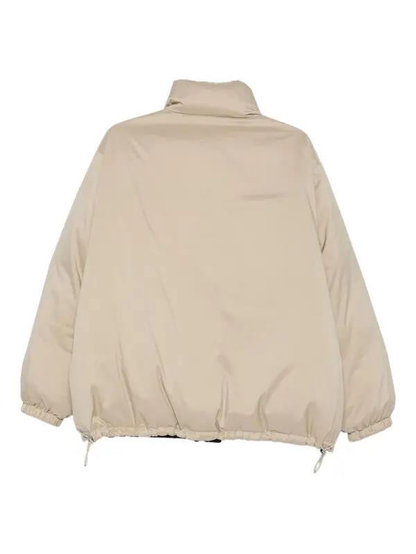Miu Miu Reversible Technical Pongé Down Jacket - Beige/blue