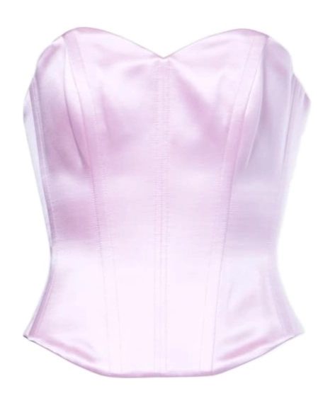 Alex Perry Cotton And Silk Satin Corset - Purple