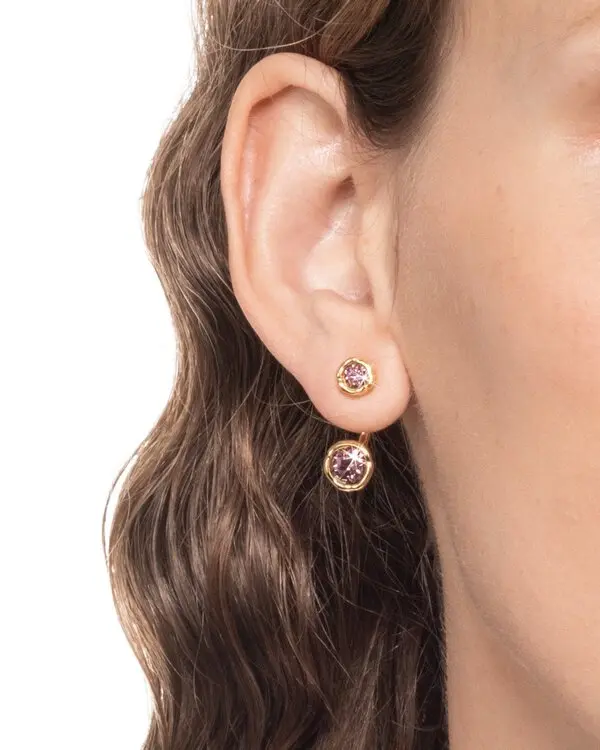 Alexis Bittar Asterales Front Back Earring With Peridot Cz - Gold