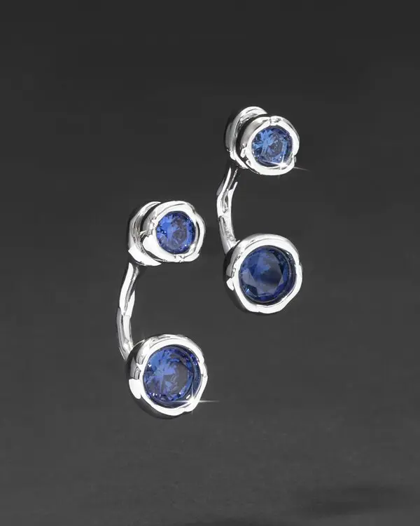 Alexis Bittar Asterales Front Back Earring Sapphire Blue - Silver