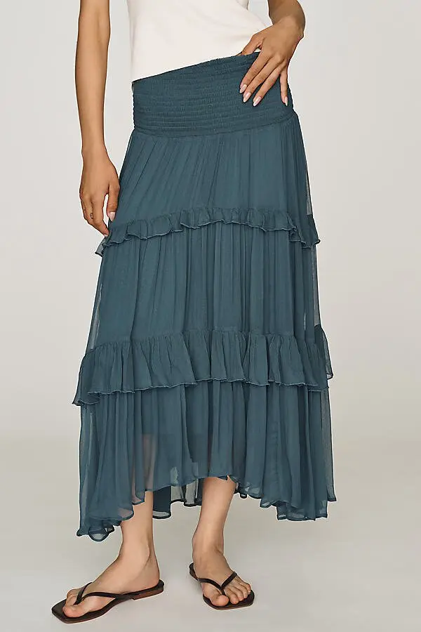 Anthropologie Tiered Balkans Maxi Skirt