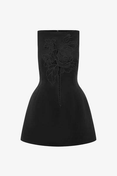 LEO LIN Ali Appliqué Boat Neck Mini Dress