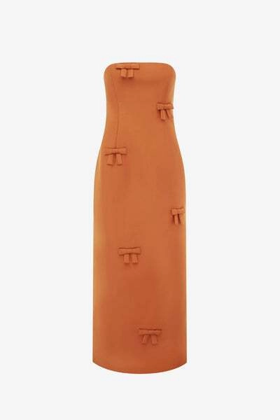 LEO LIN Rayna Bow Bustier Maxi Dress