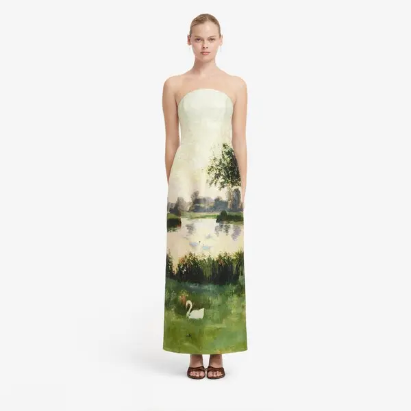 LEO LIN Ava Jacquard Bustier Maxi Dress