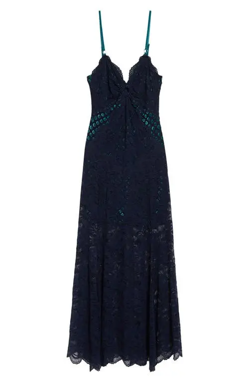 Rabanne Embroidered Stretch Lace Maxi Dress
