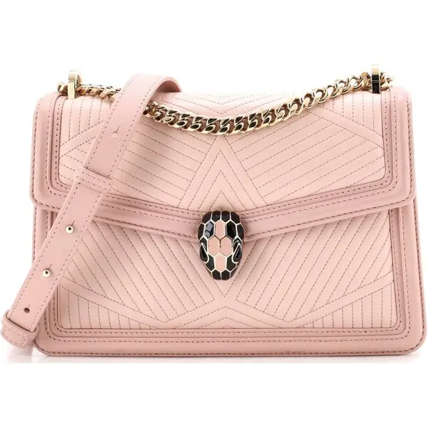 BVLGARI Serpenti Forever Shoulder Bag Quilted Leather