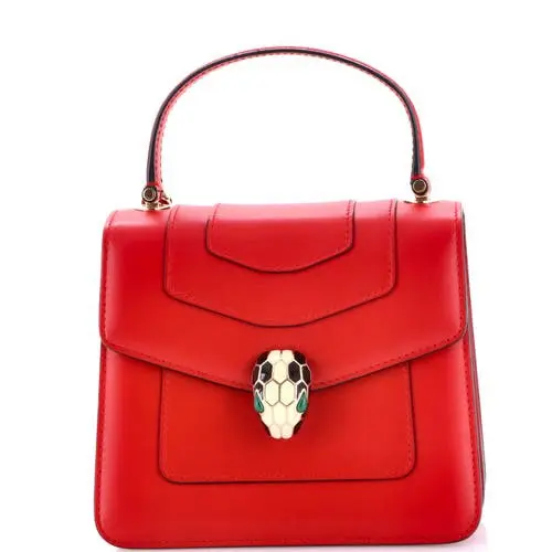 BVLGARI Serpenti Forever Top Handle Bag Leather Small