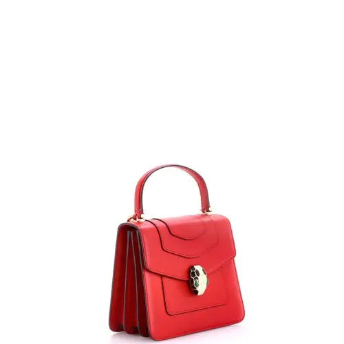 BVLGARI Serpenti Forever Top Handle Bag Leather Small