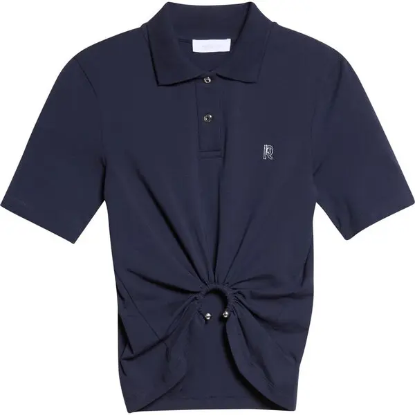 Rabanne Pierced Stretch Cotton Polo