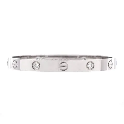 CARTIER Love 4 Diamond Bracelet 18k White Gold And Diamonds - Metallic Gold
