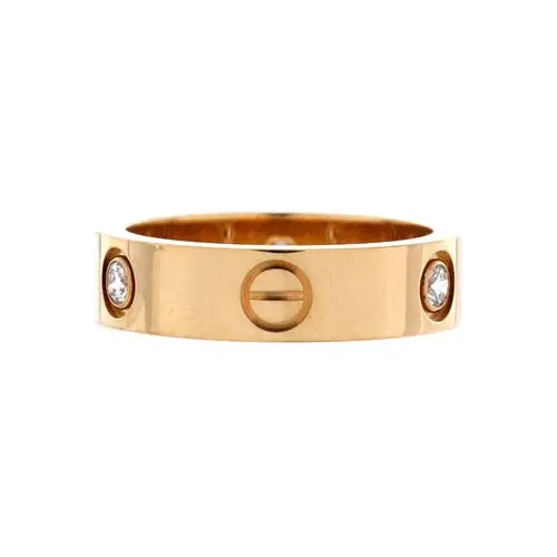 CARTIER Love 3 Diamonds Band Ring 18k Yellow Gold With Diamonds