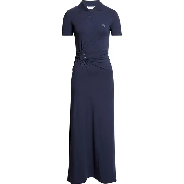 Rabanne Piercing Cotton Jersey Maxi Polo Dress