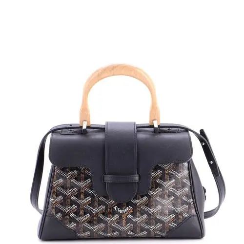 Goyard Saigon Top Handle Bag Coated Canvas With Leather Mini