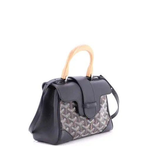 Goyard Saigon Top Handle Bag Coated Canvas With Leather Mini