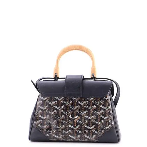 Goyard Saigon Top Handle Bag Coated Canvas With Leather Mini