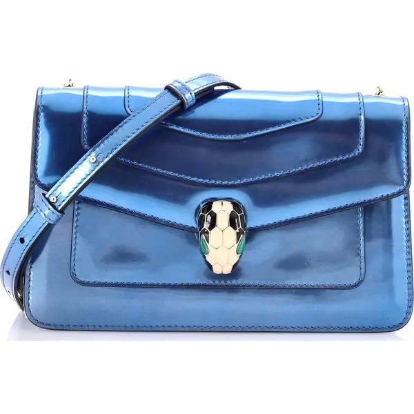 BVLGARI Serpenti Forever Shoulder Bag Metallic Leather Small