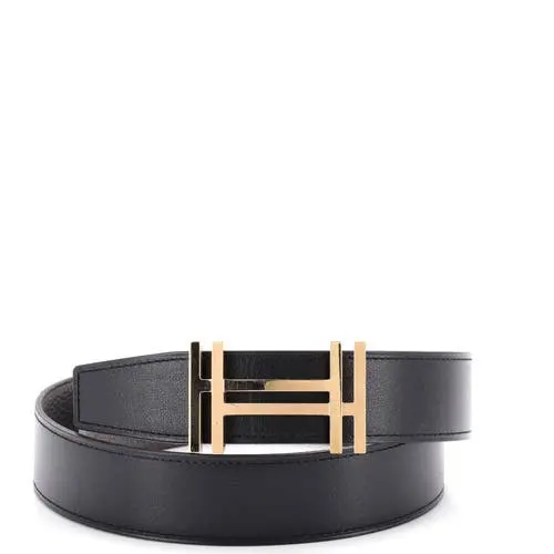 Hermès H Au Carre Reversible Belt Leather Medium - Black