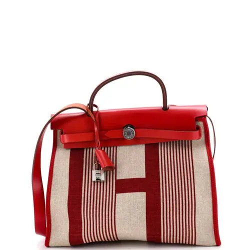 Hermès Herbag Zip H Vibration Toile And Leather 31