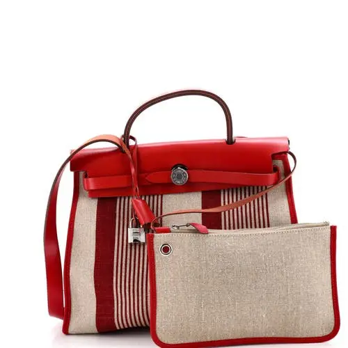 Hermès Herbag Zip H Vibration Toile And Leather 31