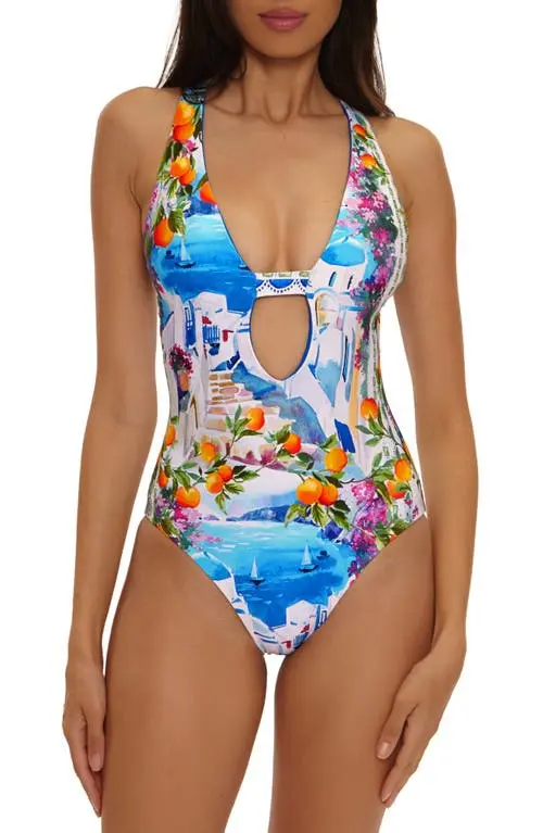BECCA By Rebecca Virtue Mykonos Reversible One-piece Swimsuit - Blue