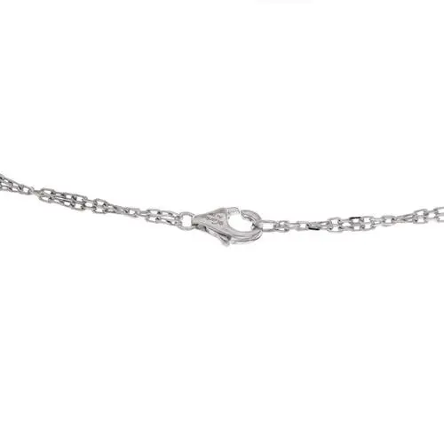 CARTIER 2 Diamonds Love Pendant Necklace 18k White Gold With Diamonds