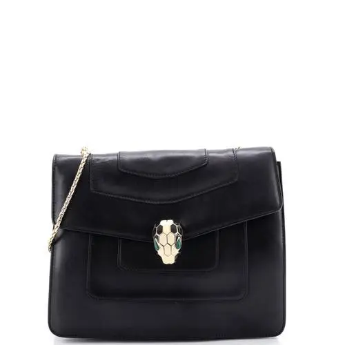 BVLGARI Serpenti Forever Square Shoulder Bag Leather Medium