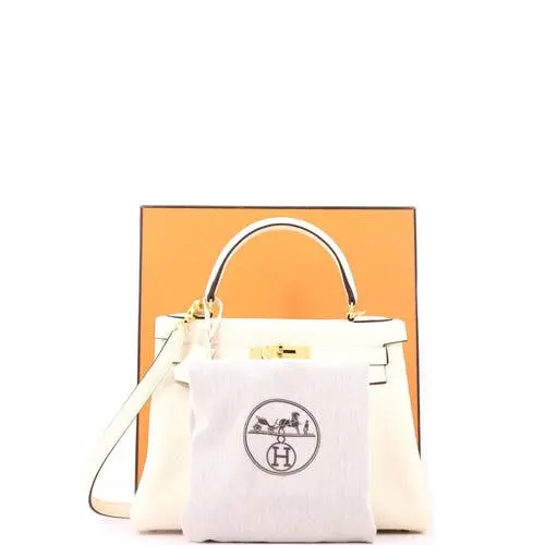 Hermès Kelly Handbag Light Togo With Gold Hardware 28