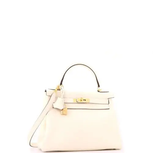 Hermès Kelly Handbag Light Togo With Gold Hardware 28