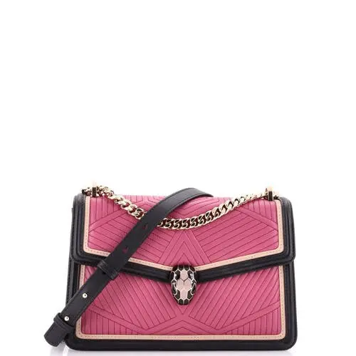 BVLGARI Serpenti Forever Shoulder Bag Quilted Leather