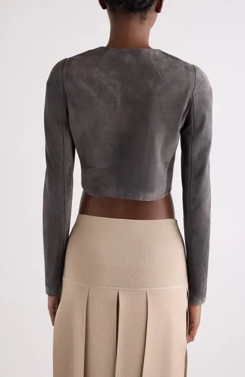 Alaïa Crop Suede Jacket
