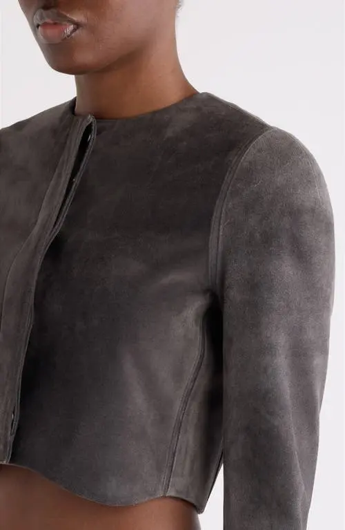 Alaïa Crop Suede Jacket