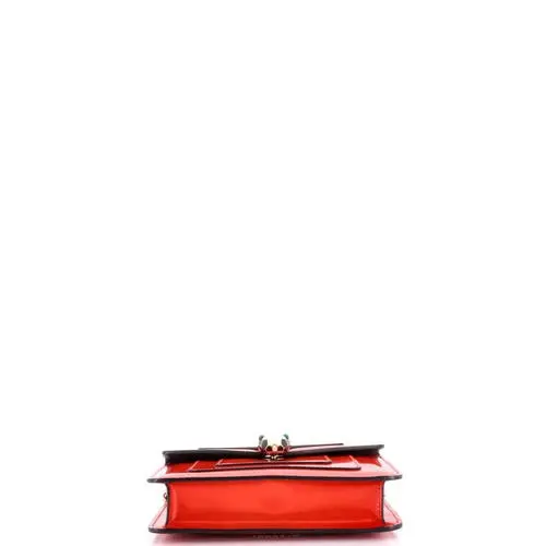 BVLGARI Serpenti Forever Square Shoulder Bag Metallic Leather Small