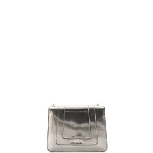 BVLGARI Serpenti Forever Square Shoulder Bag Metallic Leather Small