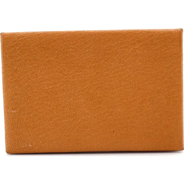 Hermès Calvi Card Holder Verso Chevre Mysore - Brown