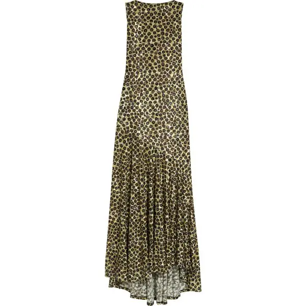 SIEDRES Fens Open Back Velvet Devoré Maxi Dress - Black Multi