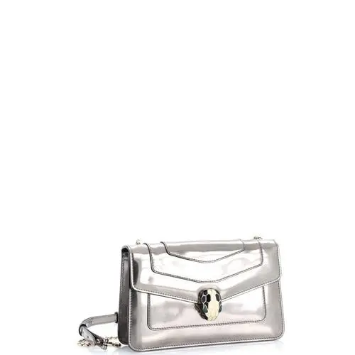 BVLGARI Serpenti Forever Shoulder Bag Metallic Leather Small
