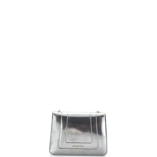 BVLGARI Serpenti Forever Square Shoulder Bag Metallic Leather Small