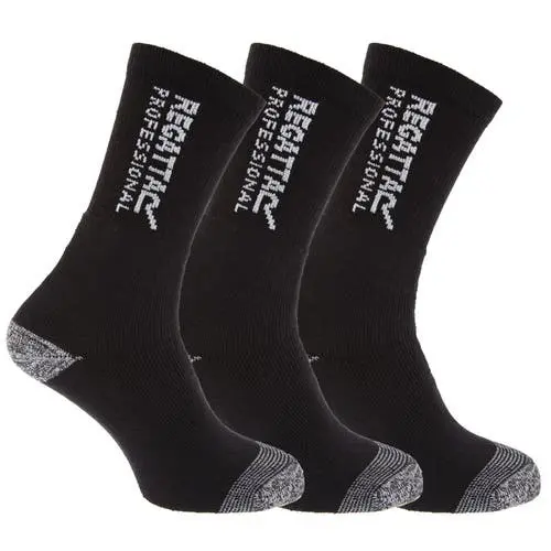REGATTA Hardwearing Winter Work Socks - Black
