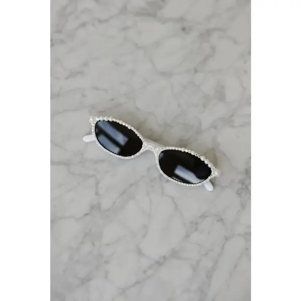 UNTAMED PETALS Embellished Sunglasses - White