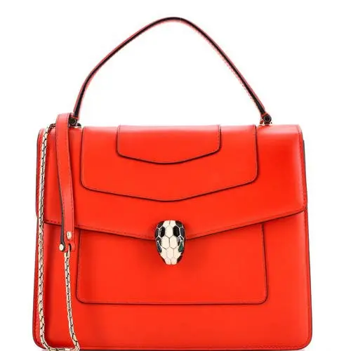 BVLGARI Serpenti Forever Top Handle Bag Leather Medium