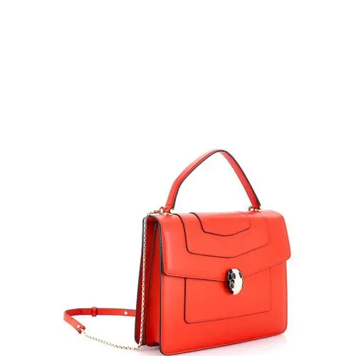BVLGARI Serpenti Forever Top Handle Bag Leather Medium