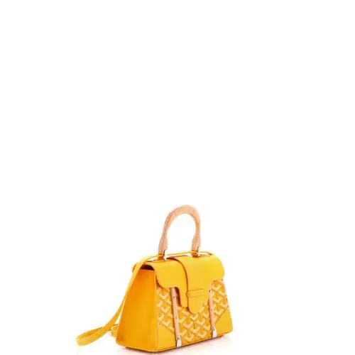Goyard Structured Saigon Top Handle Bag Coated Canvas With Leather Mini