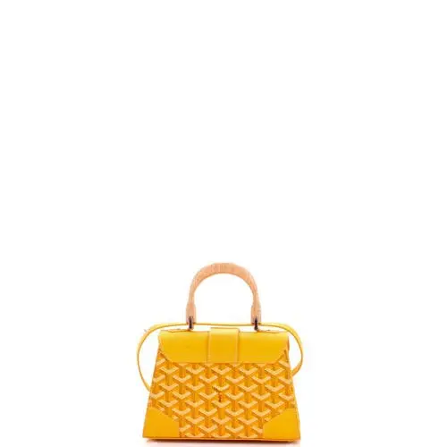 Goyard Structured Saigon Top Handle Bag Coated Canvas With Leather Mini