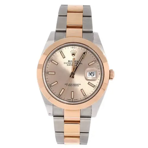 ROLEX Oyster Perpetual Datejust Automatic Watch Stainless Steel And Rose Gold 41 - Metallic Silver