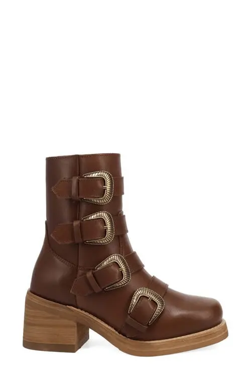 DINGO Topanga Buckle Strap Bootie - Brown