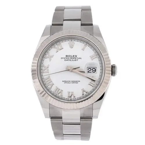 ROLEX Oyster Perpetual Datejust Automatic Watch Stainless Steel And White Gold 41 - Metallic Silver
