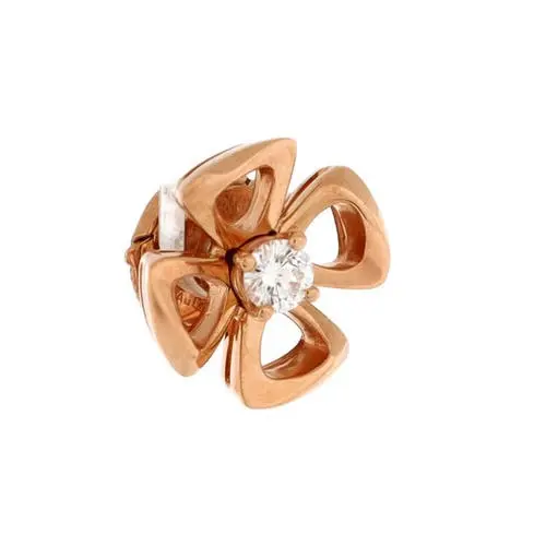 BVLGARI Fiorever Stud Earrings 18k Rose Gold With Diamond