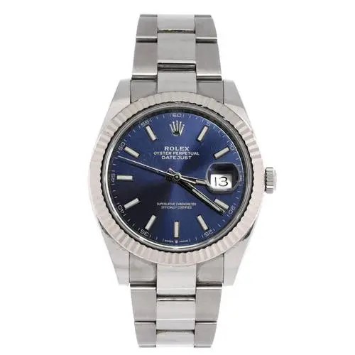 ROLEX Oyster Perpetual Datejust Automatic Watch Stainless Steel And White Gold 41 - Metallic Silver