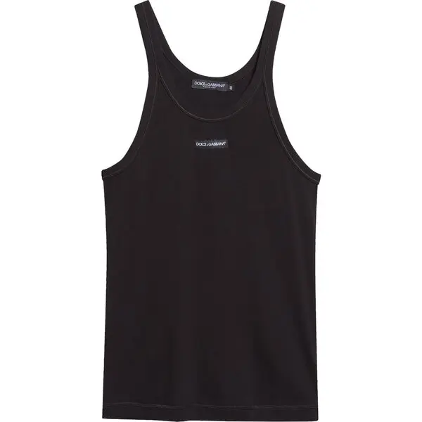 Dolce & Gabbana Logo Patch Tank Top - Black