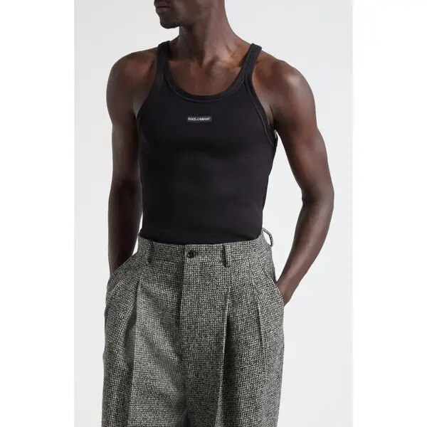 Dolce & Gabbana Logo Patch Tank Top - Black